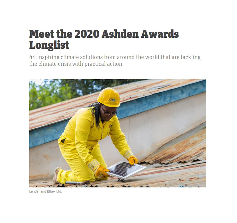 Sharon Davis Design has been longlisted for a 2020 Ashden Award ...